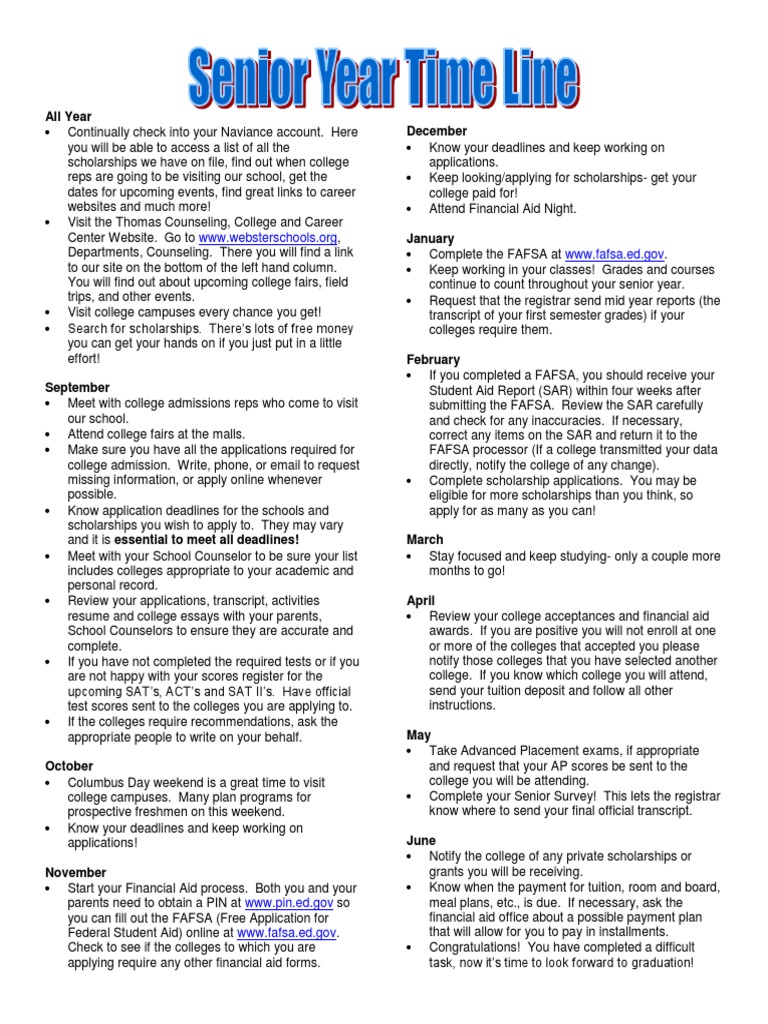 A Comprehensive Senior Year College and Financial Aid Planning Guide ...