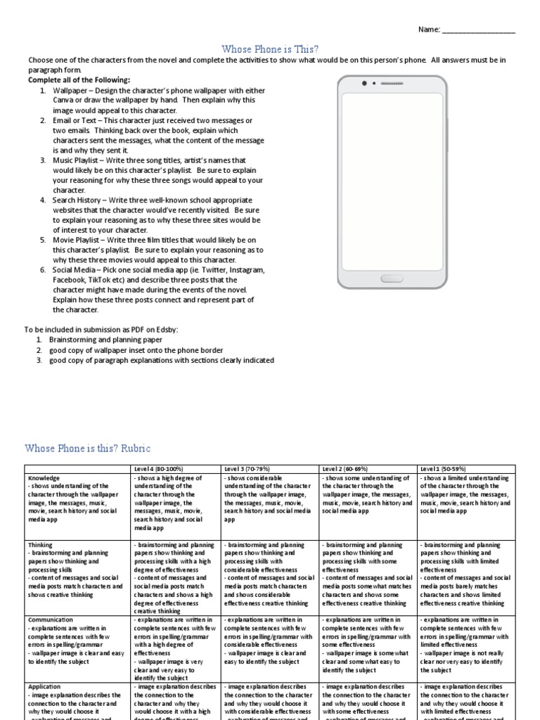 Whose Phone Is This?: Complete All of The Following | PDF | Social ...