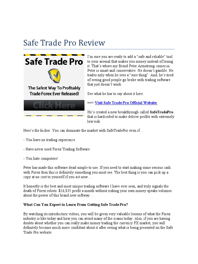Safe Trade Pro Review | PDF | Foreign Exchange Market | Trade