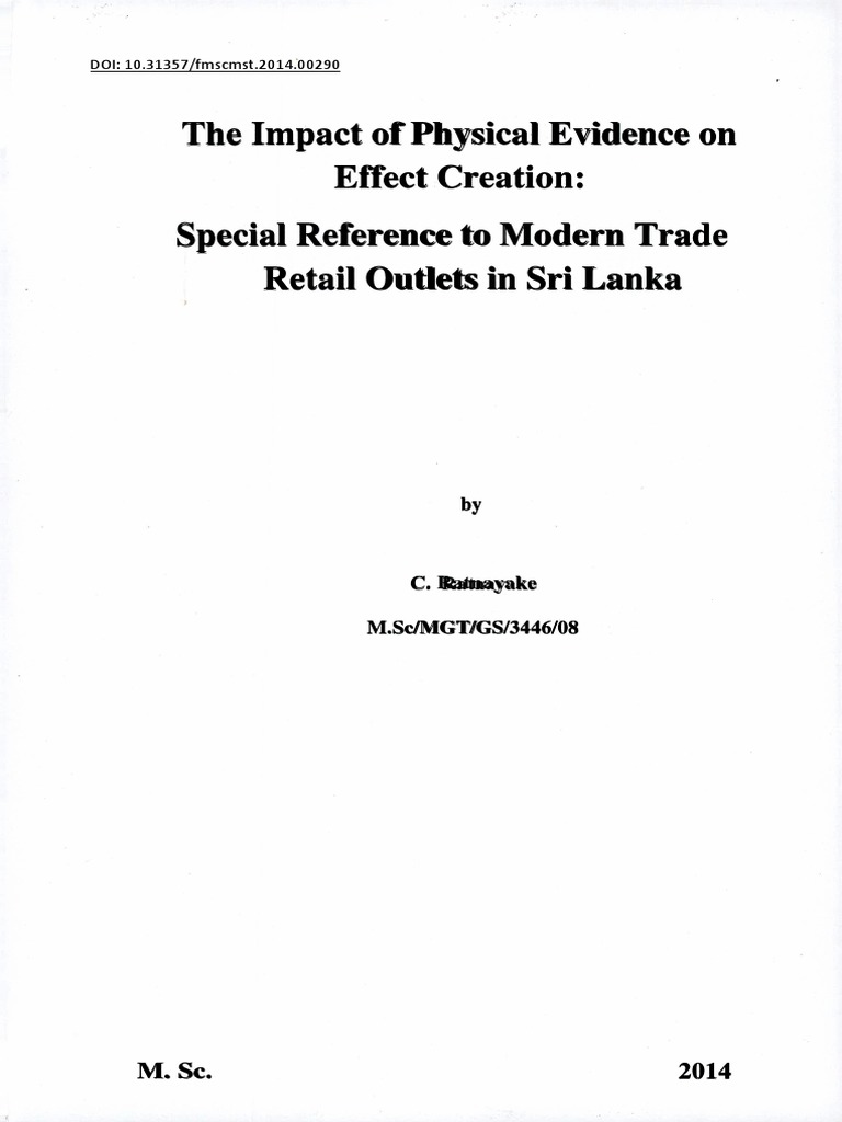 The Impact of Physical Evidence On Effect Creation Special Reference To ...
