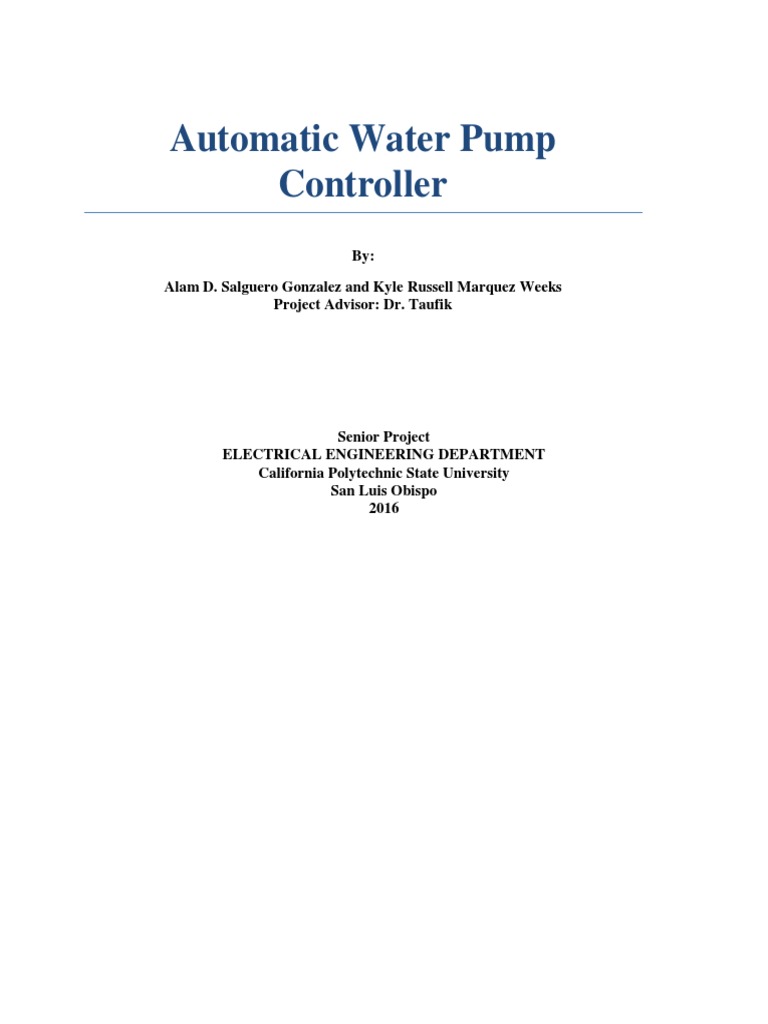 Automatic Water Pump Controller PDF | PDF | Rectifier | Alternating Current