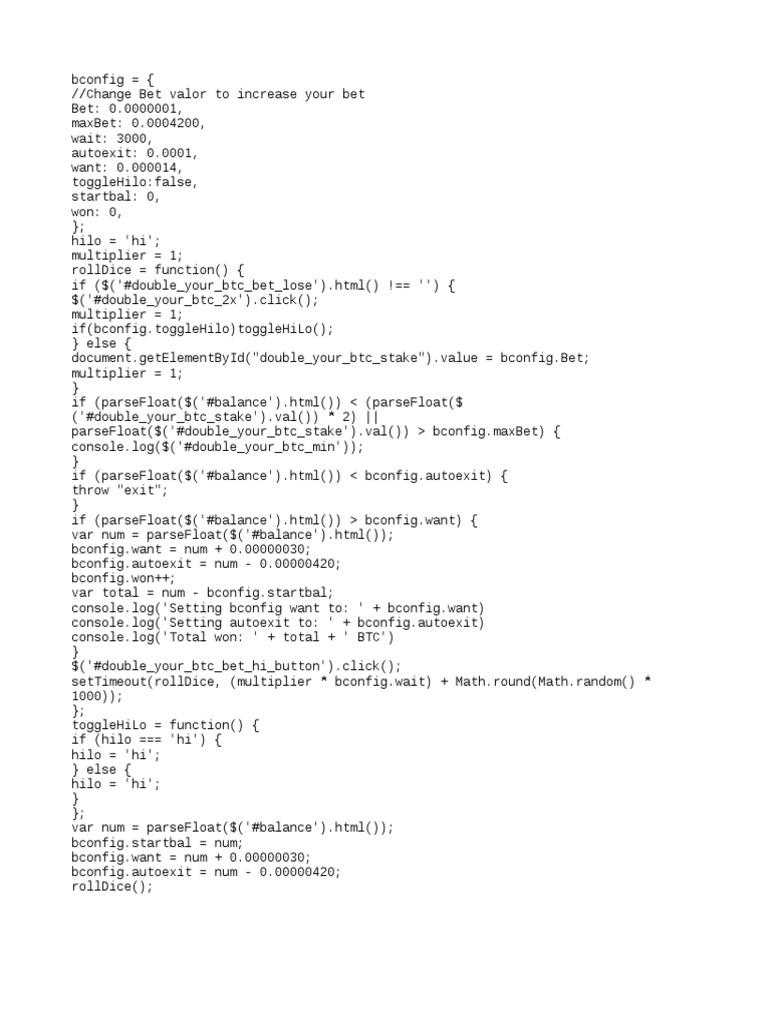 Freebitco - in Rollbot Script | PDF