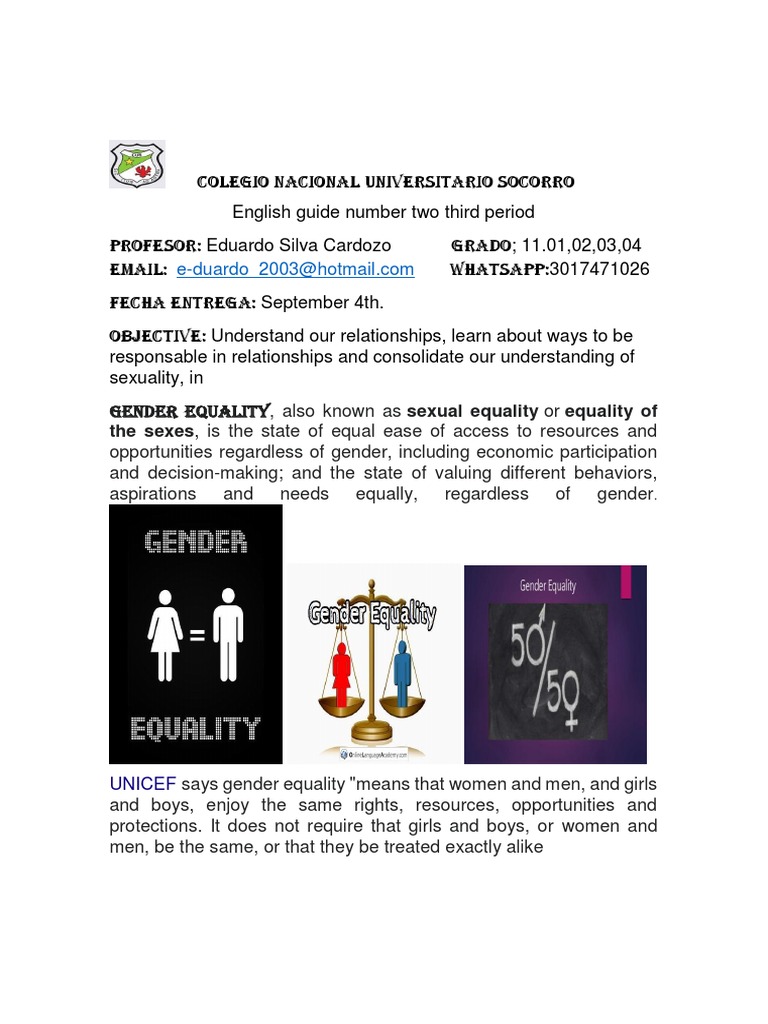 The Sexes, Is The State of Equal Ease of Access To Resources and | PDF ...