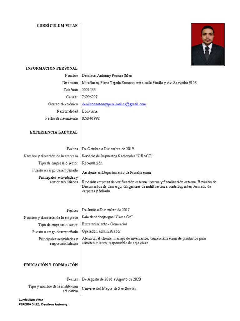 Modelo Curriculum Vitae | PDF | Contador | Business