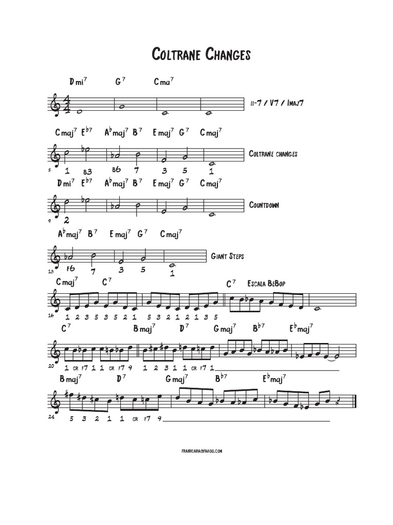 Coltrane Changes 2-5-1 Explicación - SCORE | PDF | Ocio | Musica Jazz