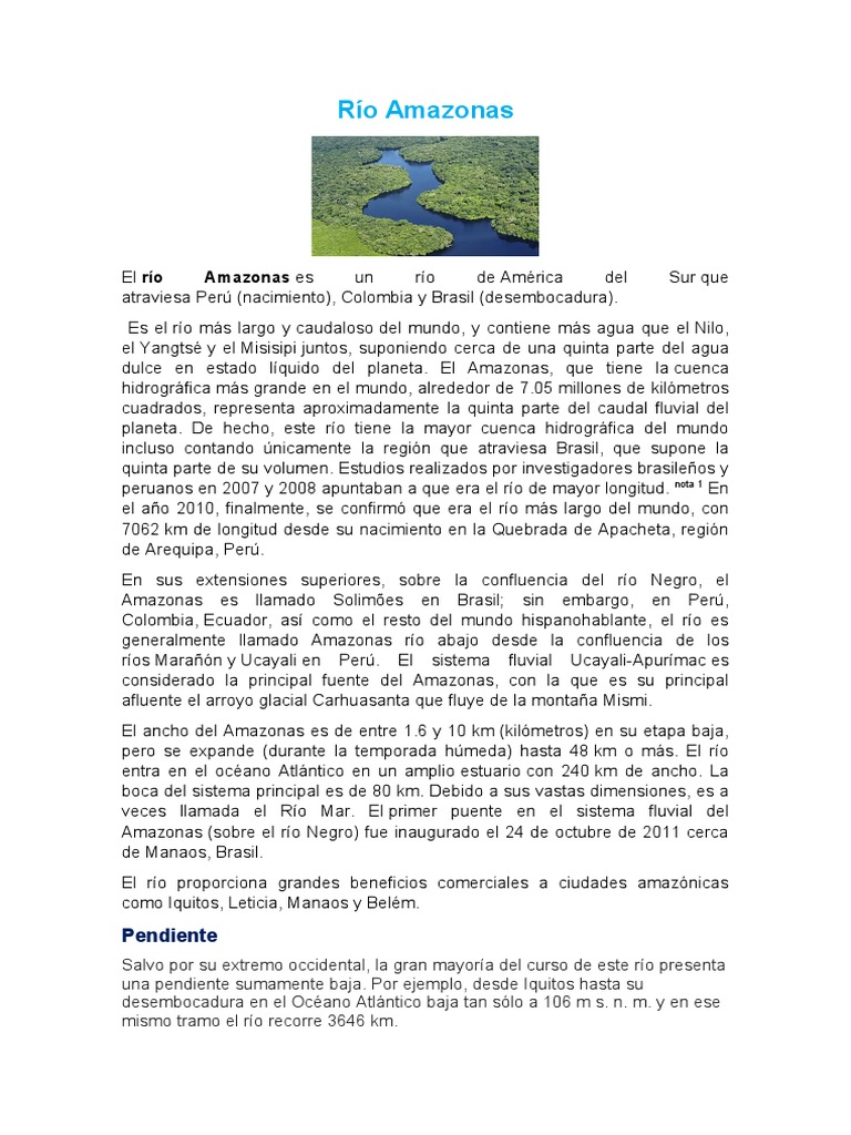 Rio Amazona | PDF | río Amazonas | Geografía Física