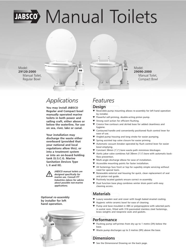 Jabsco 29090_29120_toilets_0406_data_sheet[1] | Valve | Toilet