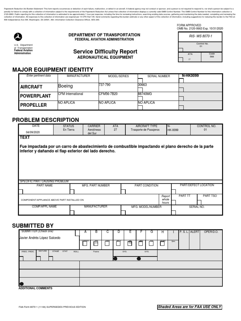 FAA Service Difficulty Report Guide | PDF | Federal Aviation ...