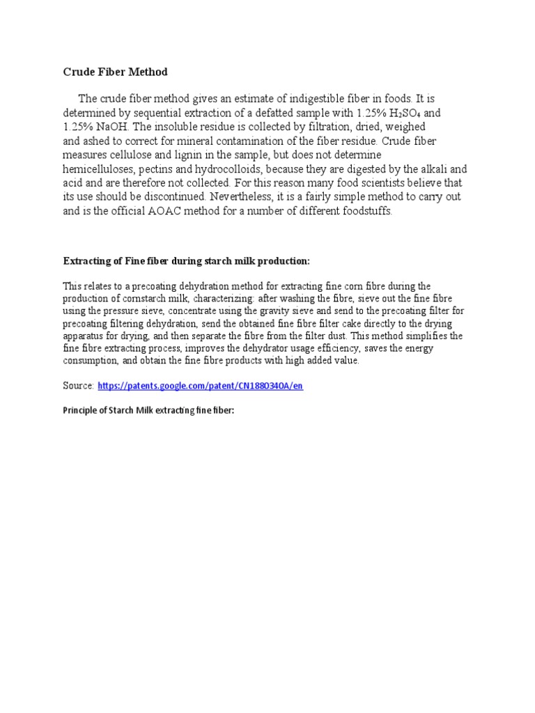 Crude Fiber Method | PDF