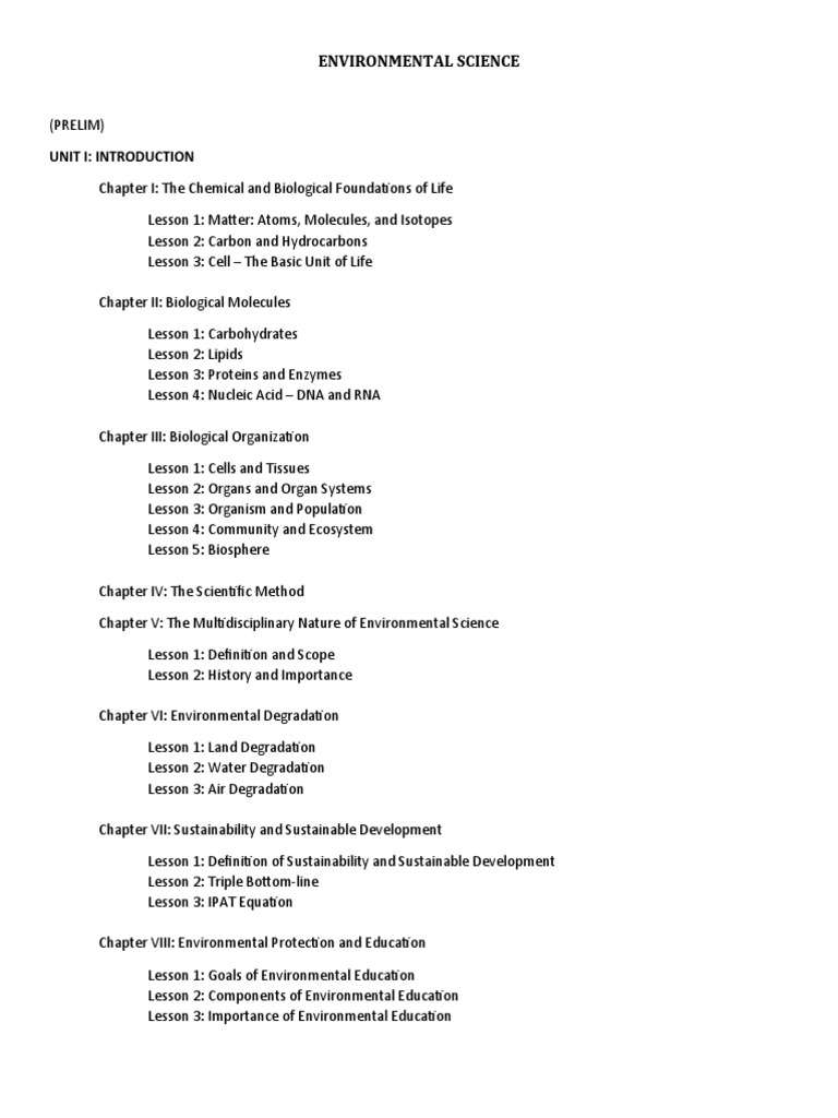 Topics For Environmental Science | PDF | Ecosystem | Biodiversity