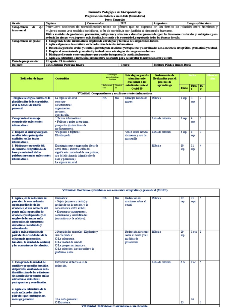 7mo LyL | PDF | Comprensión lectora | Oración (Lingüística)