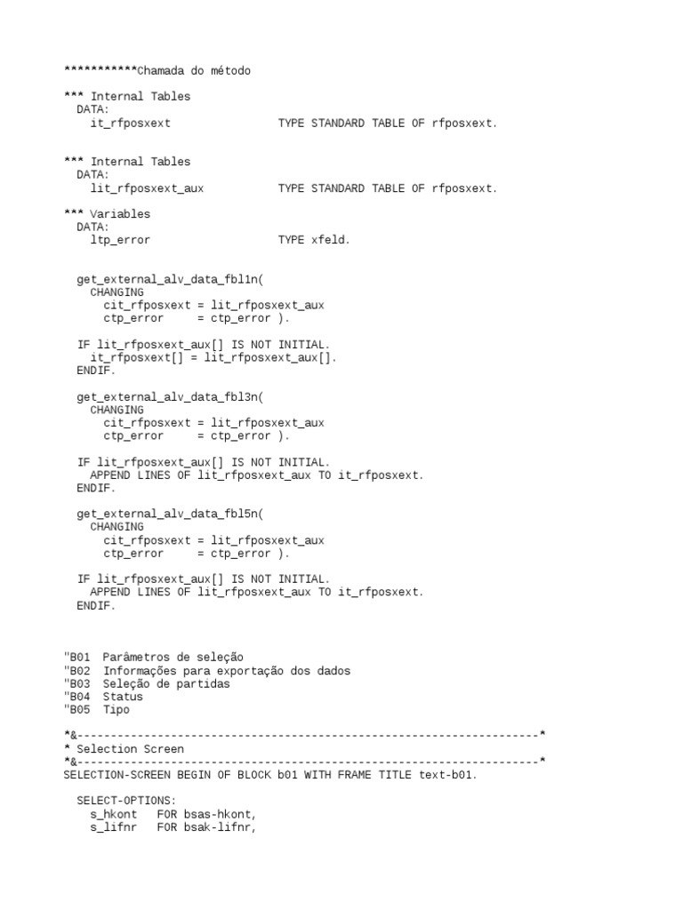 Método Get External Alv Data Pdf Parameter Computer Programming Computer Programming 