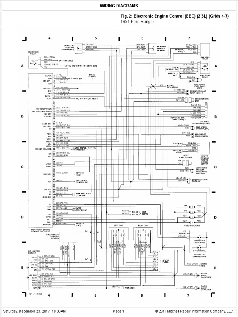 diagrama motor ranger 1991 2.3L