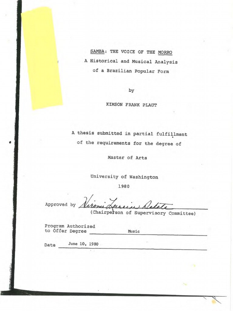 Samba - The Voice of The Morro by Kimson Frank Plaut | PDF