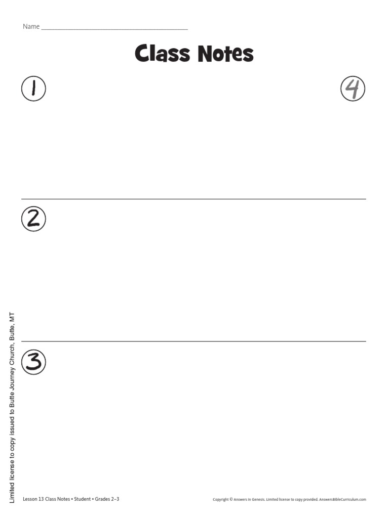 Class Notes: Name | PDF