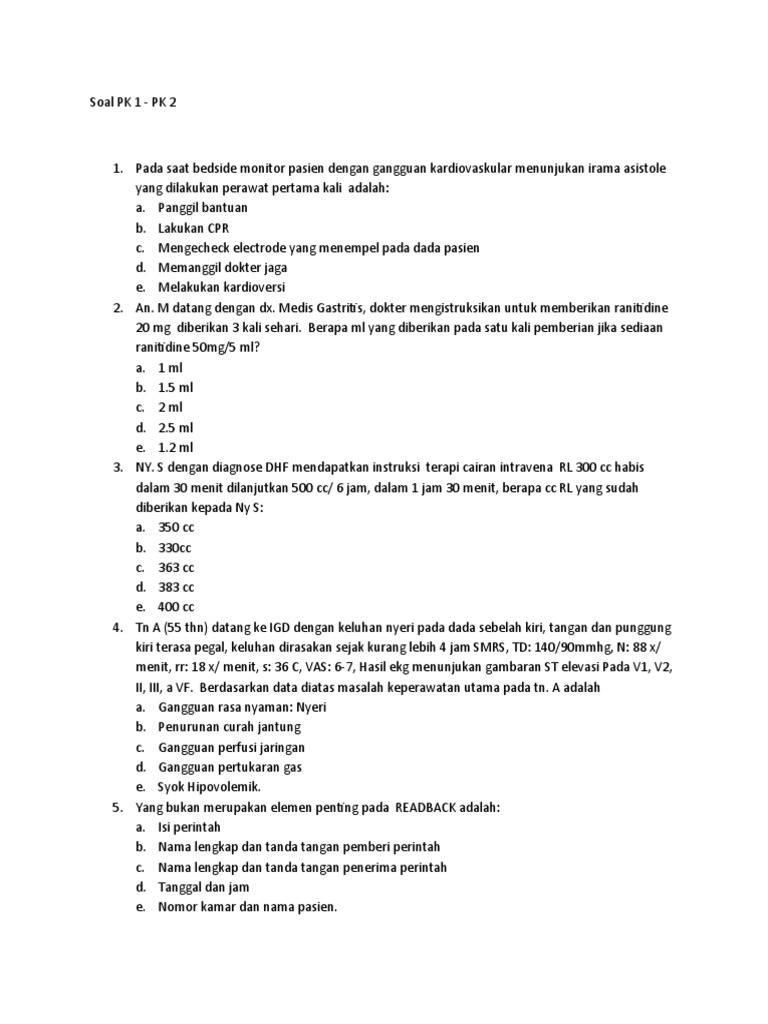 Soal PK 1 - PK 2 | PDF