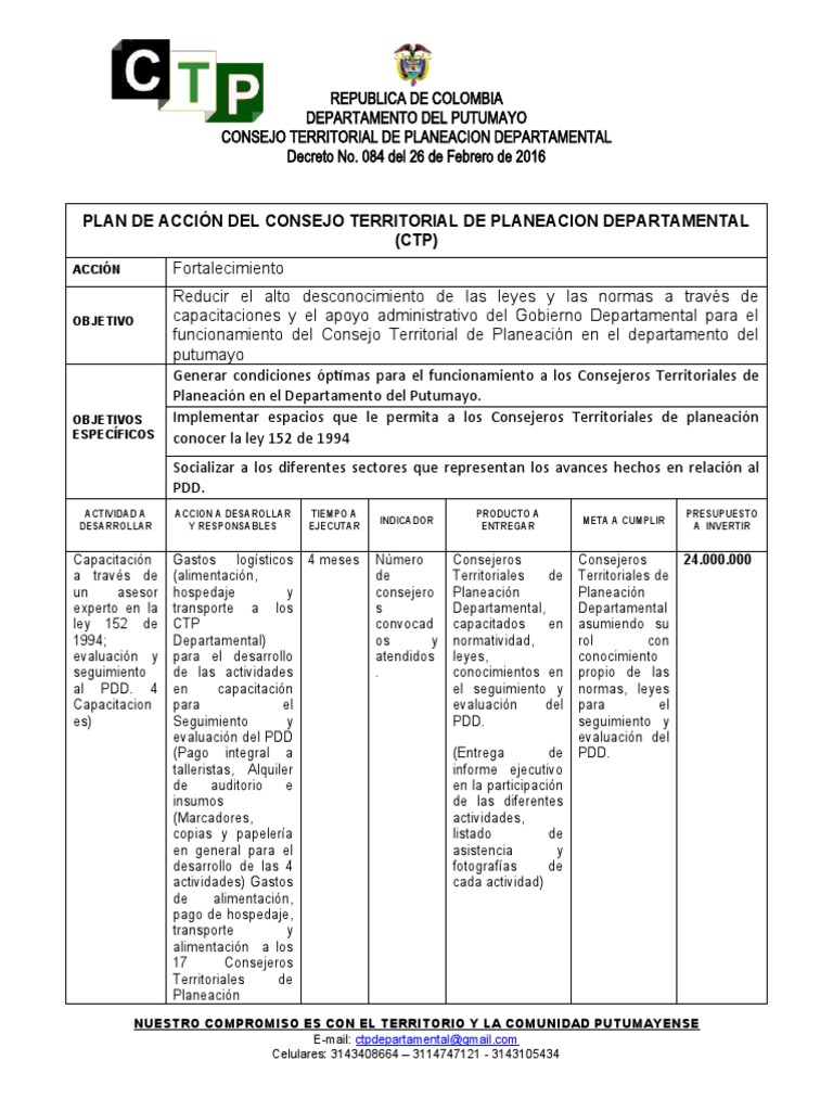 Oficio CTP - Plan de Accion | PDF | Gobierno | Science