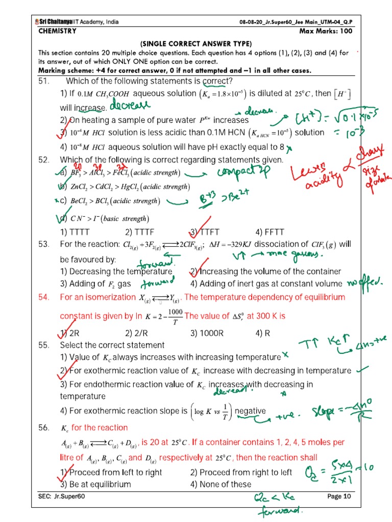 08-08-20 - JR - Super60 - Jee Main - UTM-04 - Question Paper - Solved ...