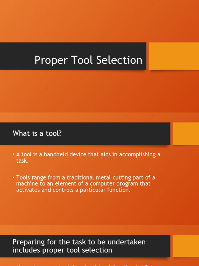 Proper Tool Selection | Download Free PDF | Electrostatic Discharge ...