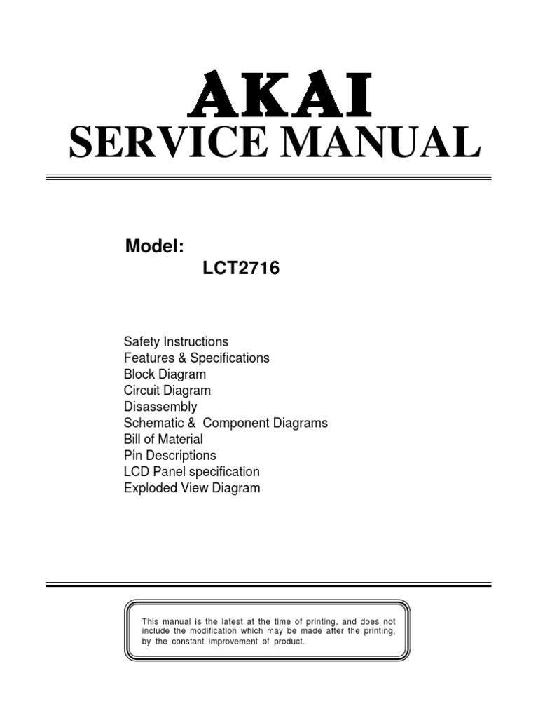 1 - Akai LCD TV | PDF | Display Resolution | Video