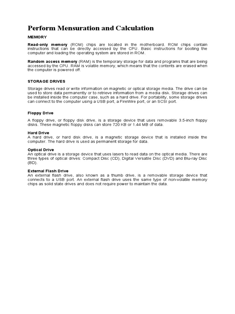 Perform Mensuration and Calculation | PDF