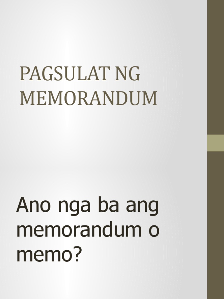 Pagsulat NG Memorandum | PDF