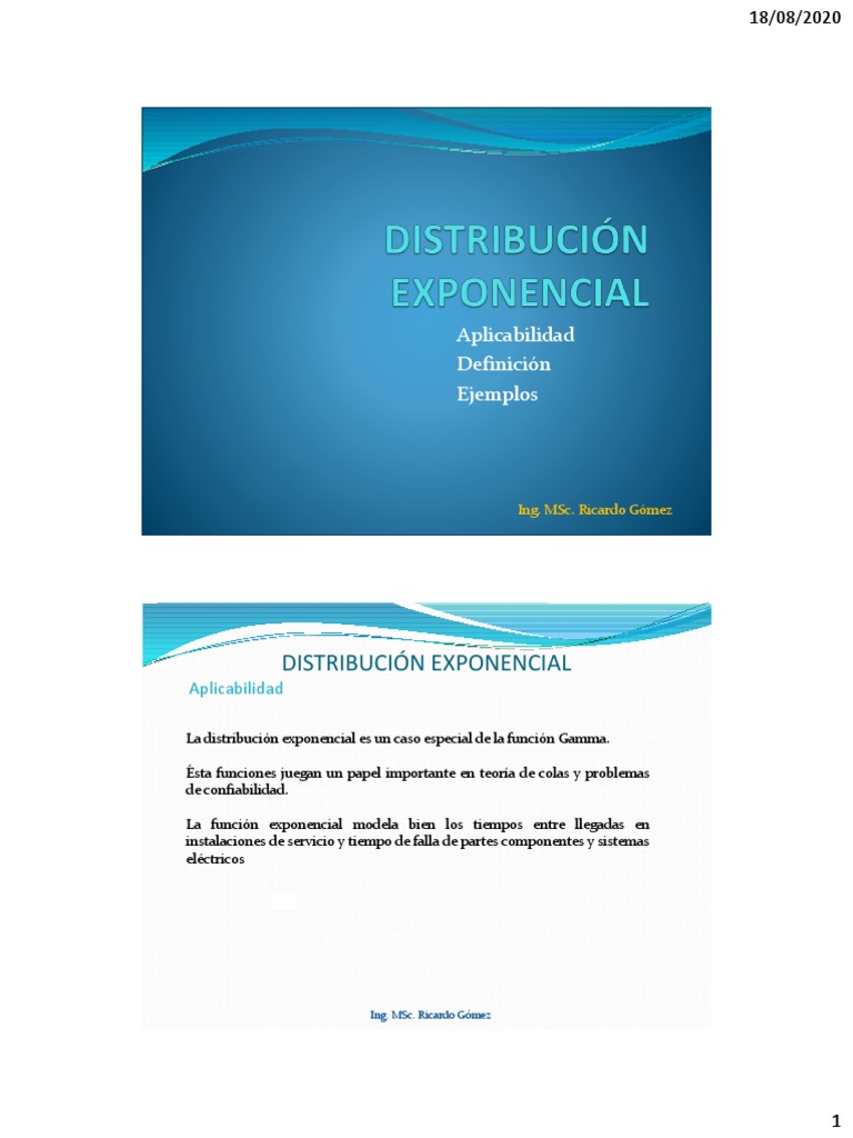Distribución Exponencial: Definición y Ejemplos | PDF | Funcion ...