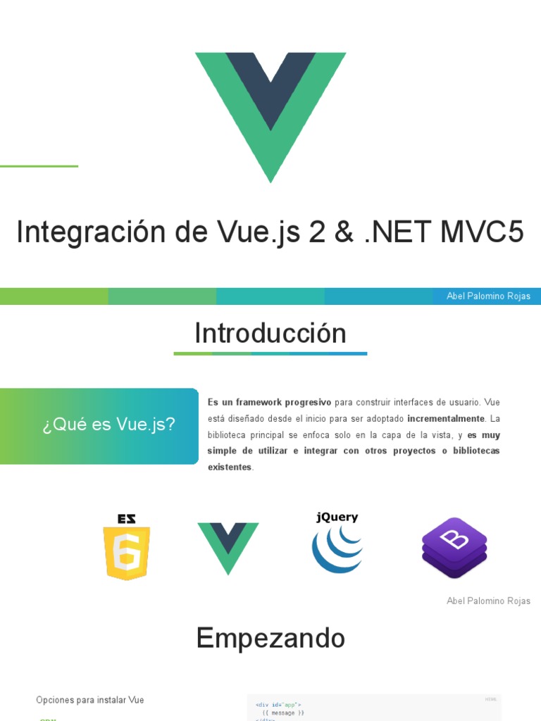 Vue - Js 2 y .NET MVC5 | PDF | Bootstrap (marco frontal) | Hojas de estilo en cascada