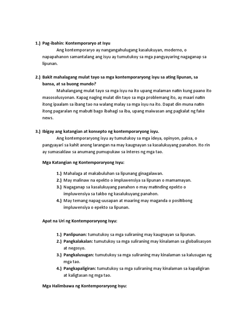 Kontemporaryong Isyu | PDF