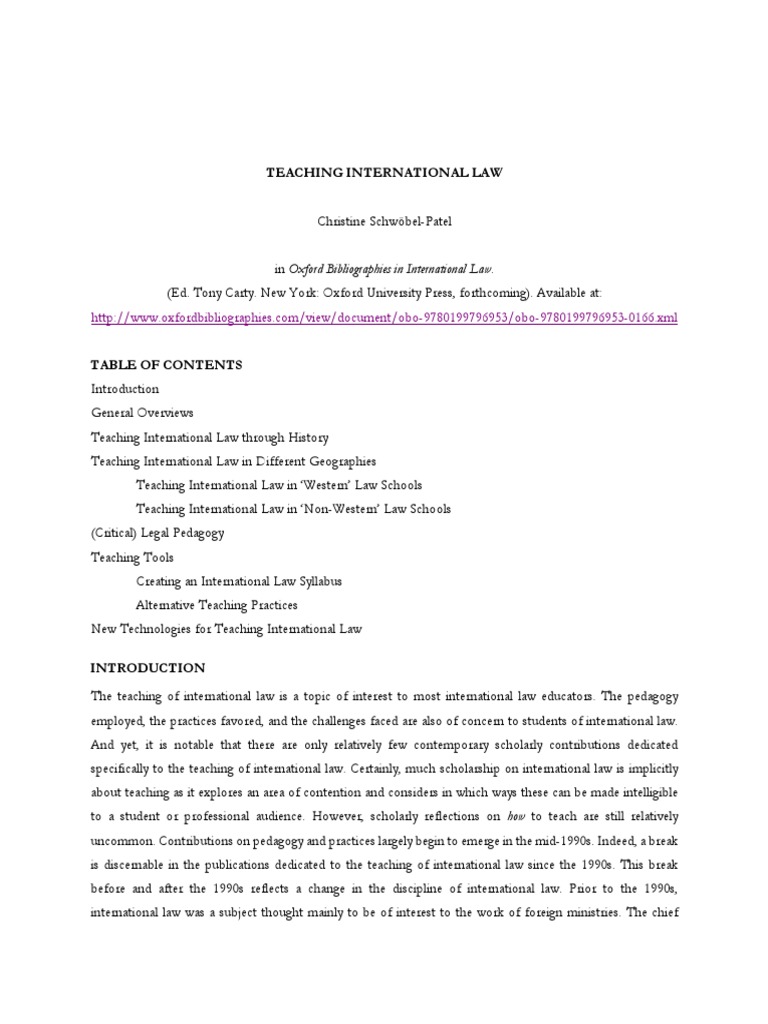 Teaching International Law | PDF | International Law | Teachers