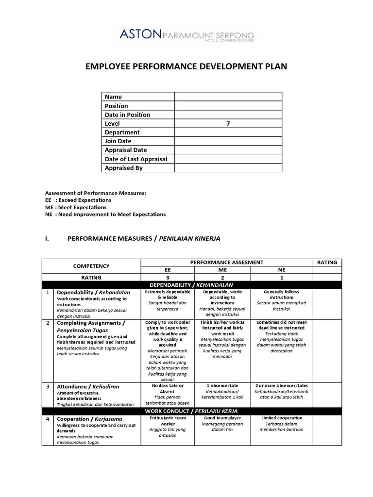 Employee performance development plan | PDF | Business