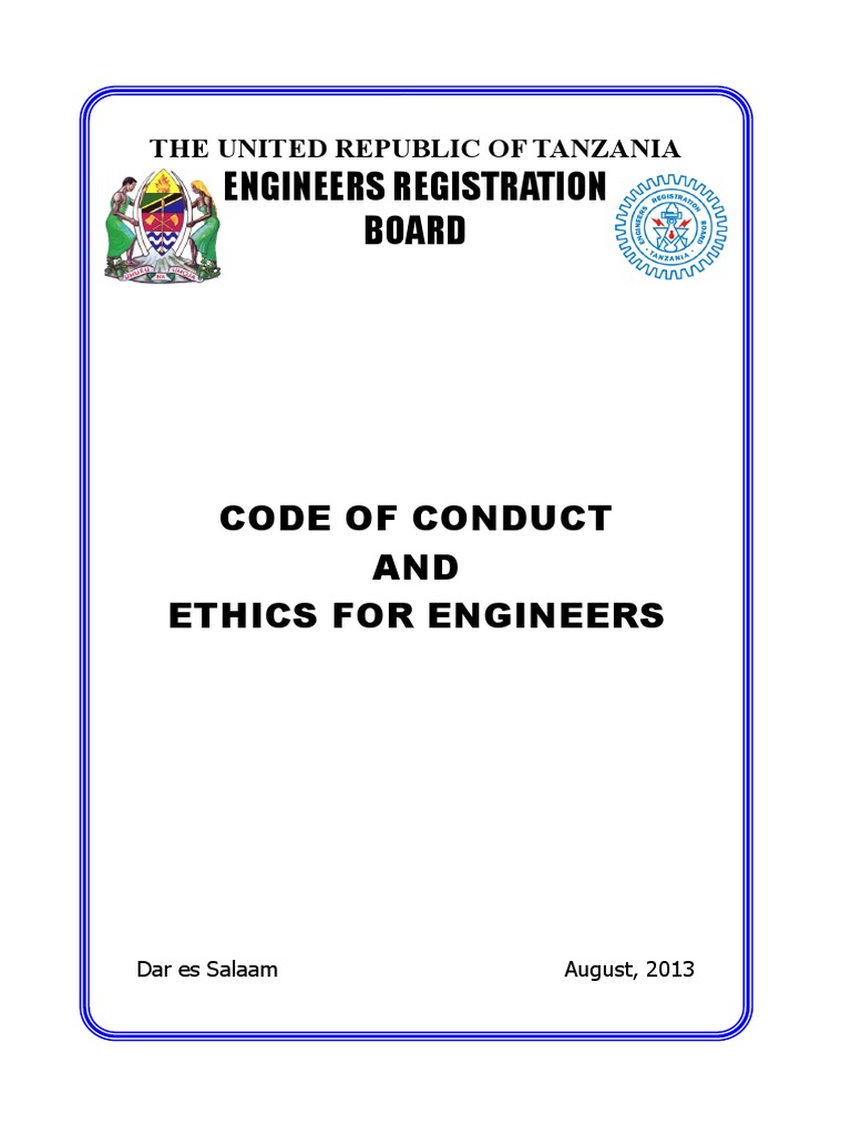 Engineers Registration Board: Code of Conduct AND Ethics For Engineers ...