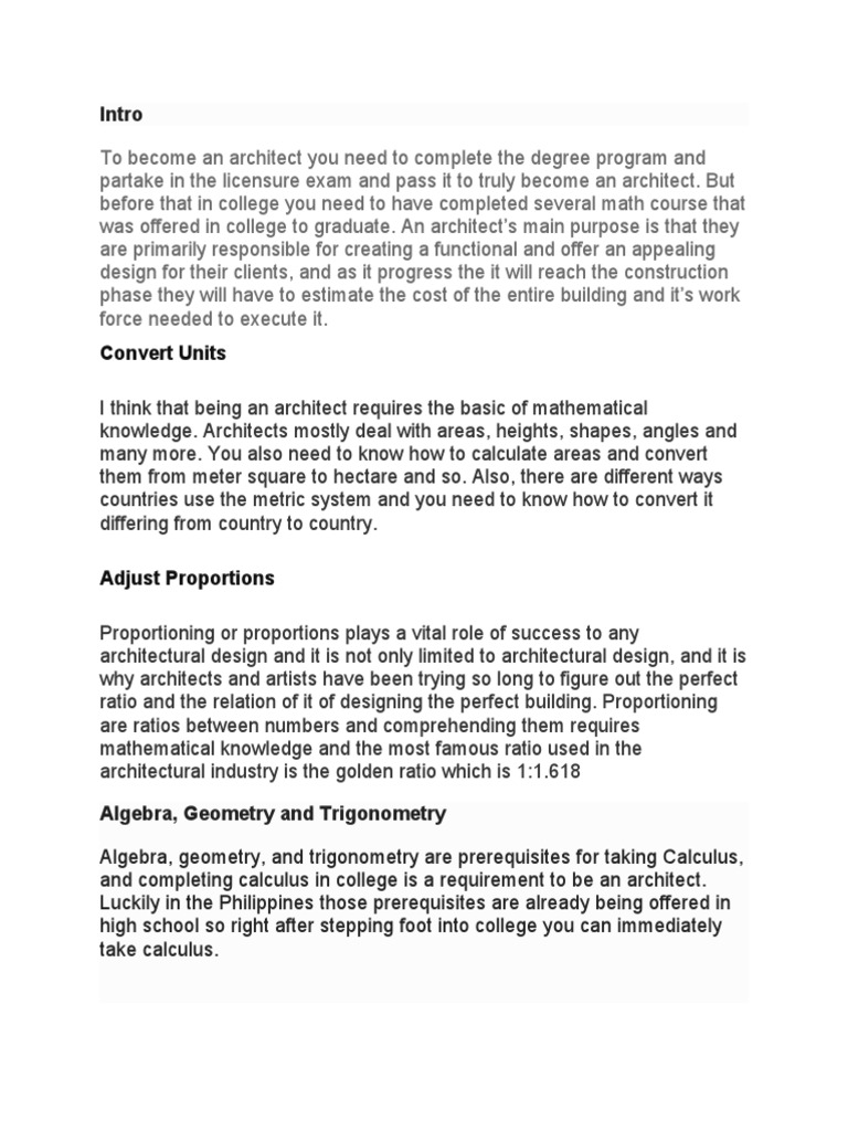 MMW Project | PDF | Architect | Teaching Mathematics