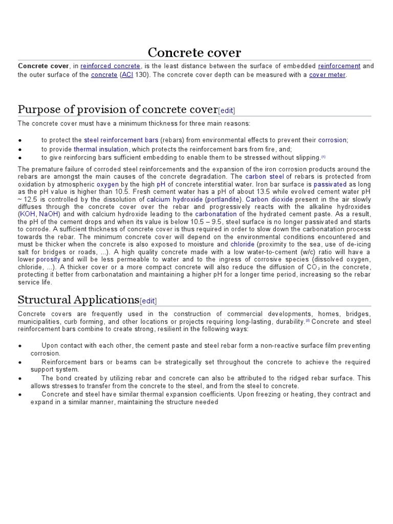 Minimum Concrete Cover Requirements | PDF | Horticulture And Gardening ...
