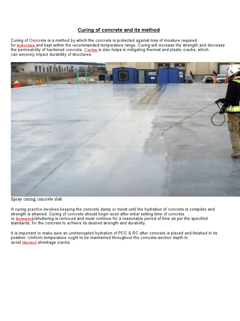 Curing of Comcrete and Its Method | PDF | Strength Of Materials | Concrete
