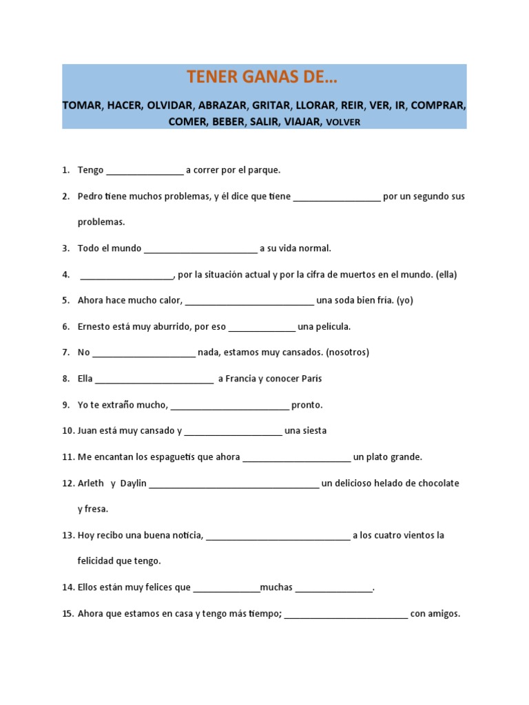 Tener Ganas de | PDF
