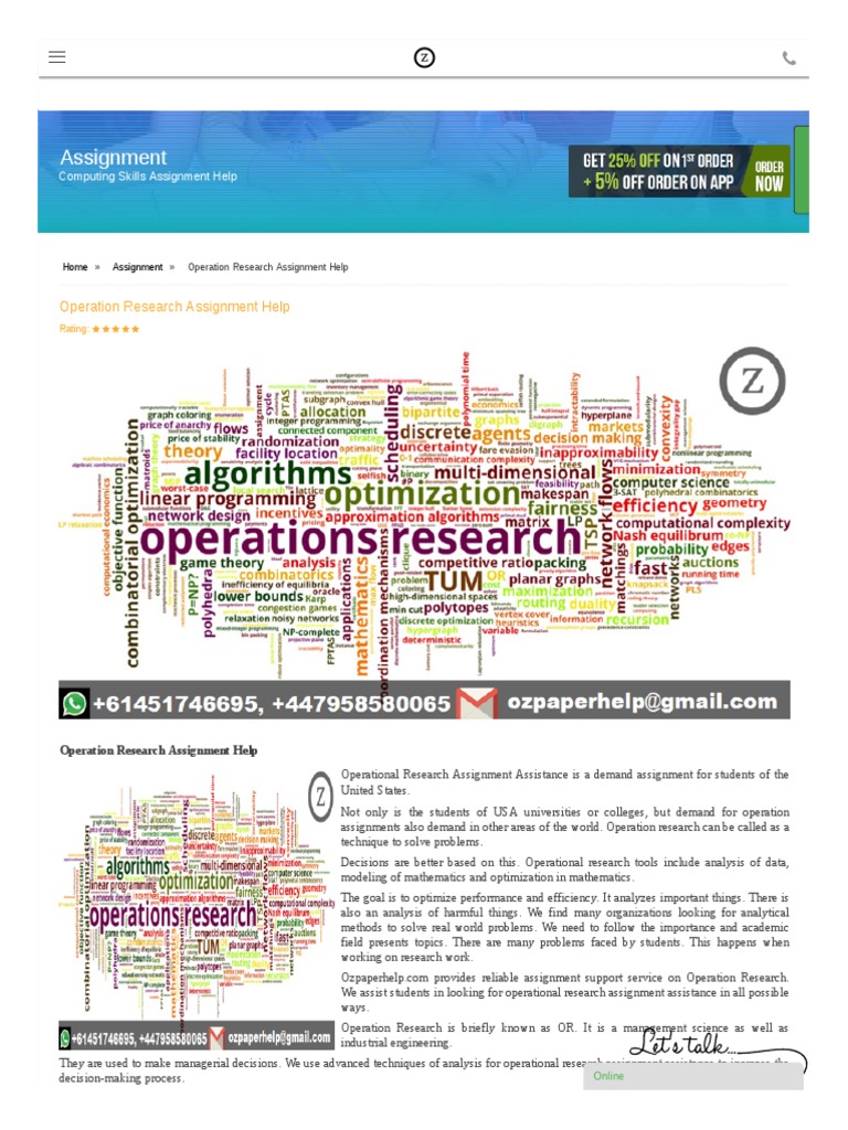 Operation Research Assignment Help | PDF | Operations Research ...