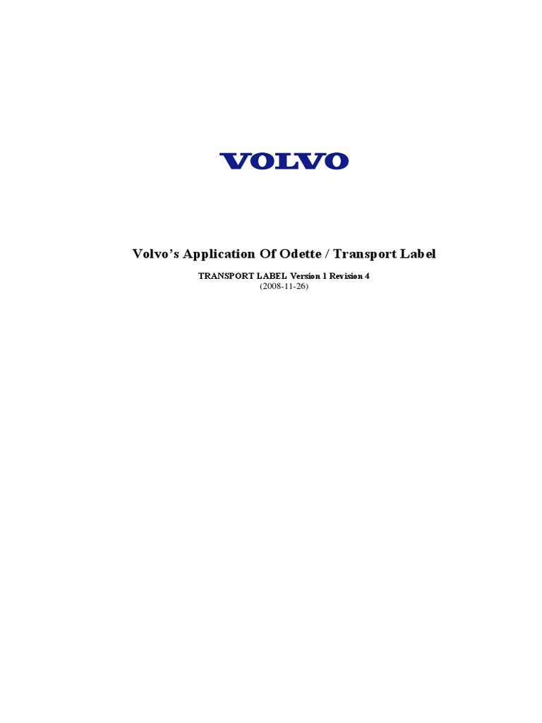 Volvo's Application of Odette / Transport Label | PDF | Barcode ...
