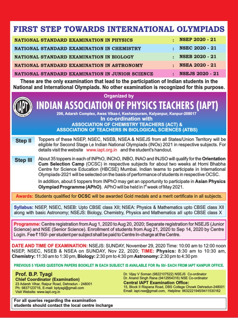 Poster NSE 2020 PDF | PDF | Qualifications | Science