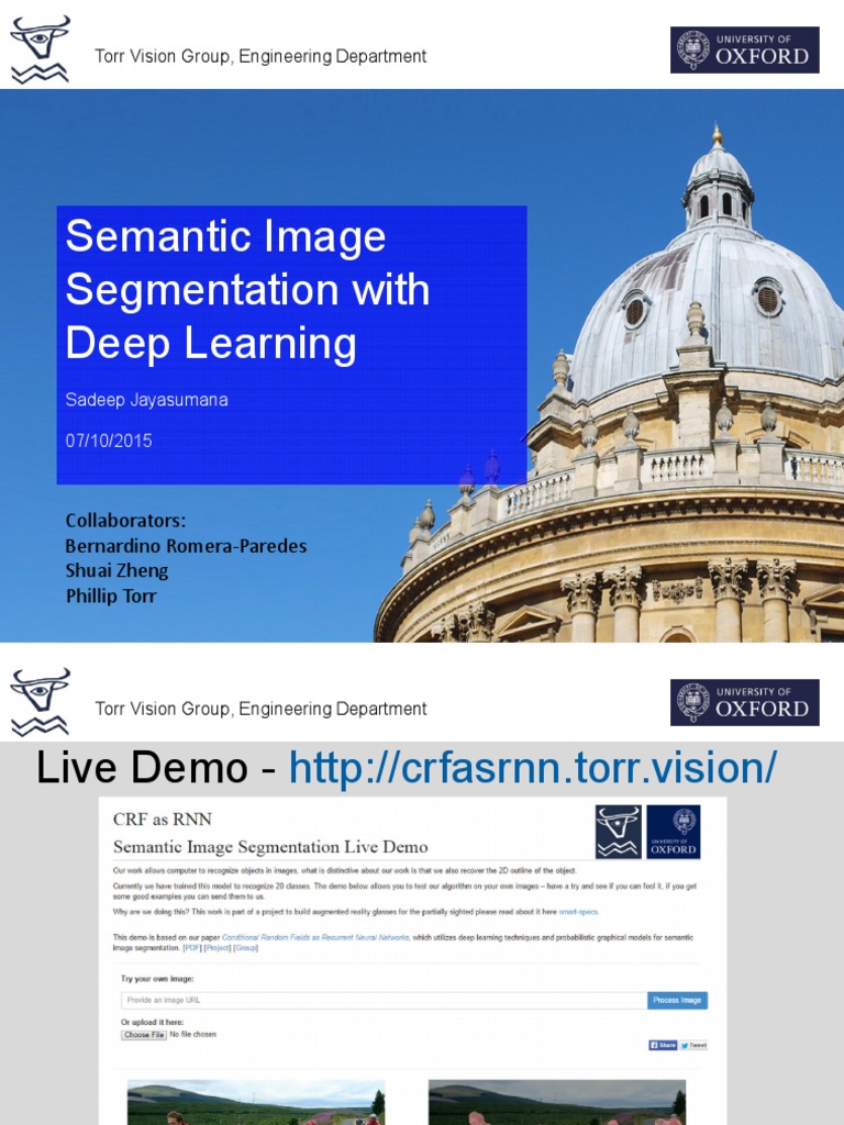 Crfasrnn Presentation PDF | PDF | Image Segmentation | Emerging Technologies