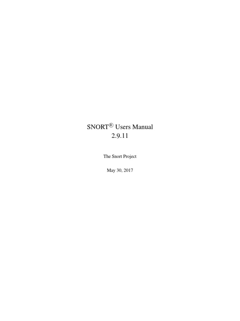 Snort Manual PDF | PDF | Command Line Interface | Internet Protocol Suite Snort Manual PDF | PDF | Command Line Interface | Internet Protocol Suite