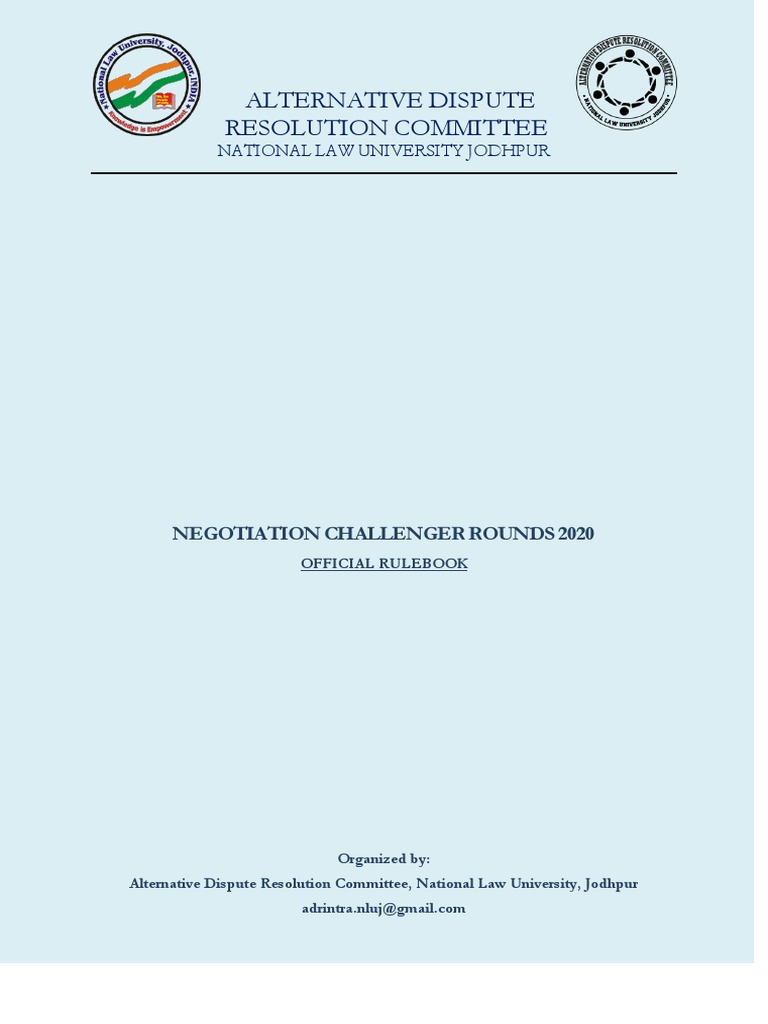 Official Rules - Negotiation Challenger Rounds 2020 | PDF | Negotiation | Alternative Dispute ...