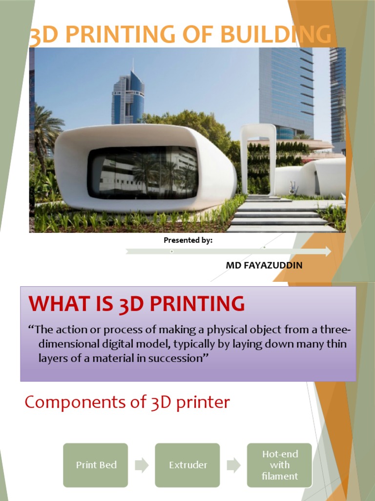 3D PRINTING OF BUILDING Presentation | PDF | 3 D Printing | Economic ...