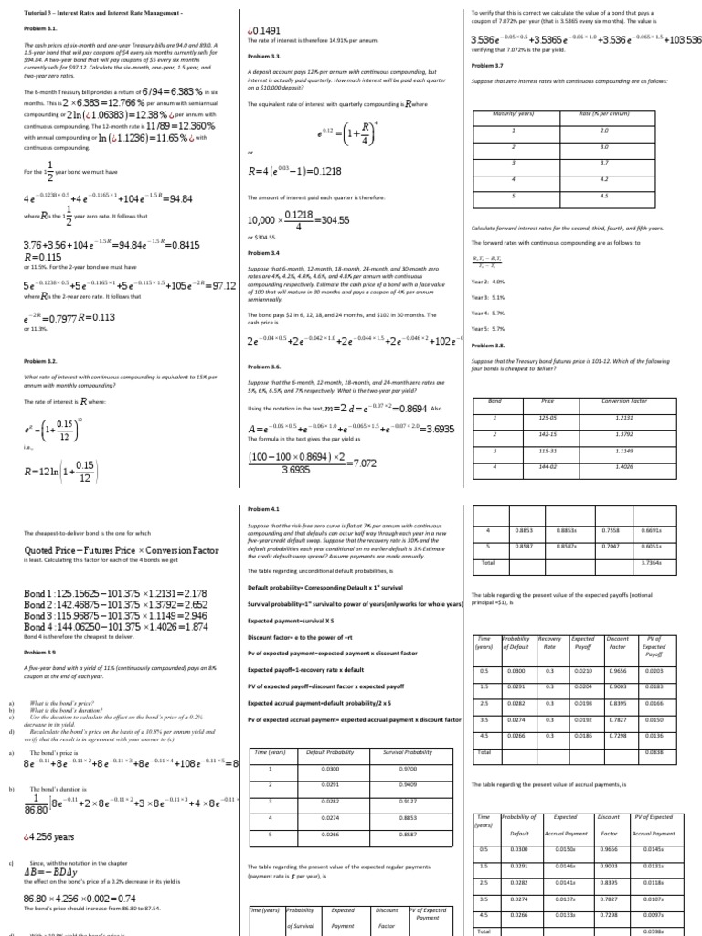 Risk Management - RM CHEAT SHEET MAYBE | PDF | Swap (Finance) | Credit ...