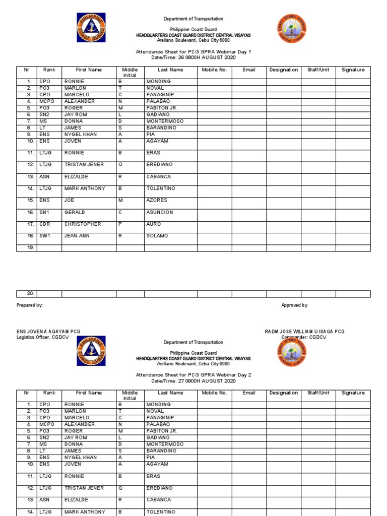 GPRA Attendance Format | PDF | Business