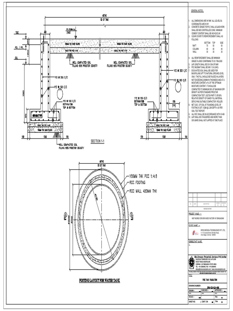Fire Tank Foundation PDF | PDF | Economic Sectors | Building Engineering