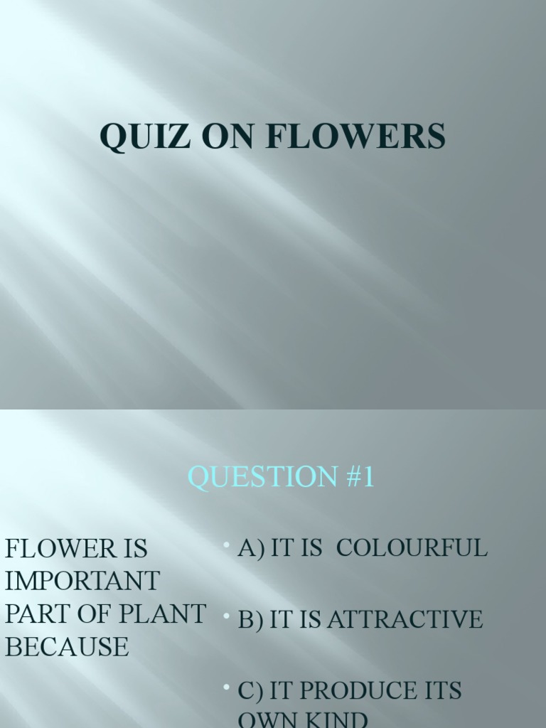 Flower Parts Quiz for Students | PDF | Home & Garden