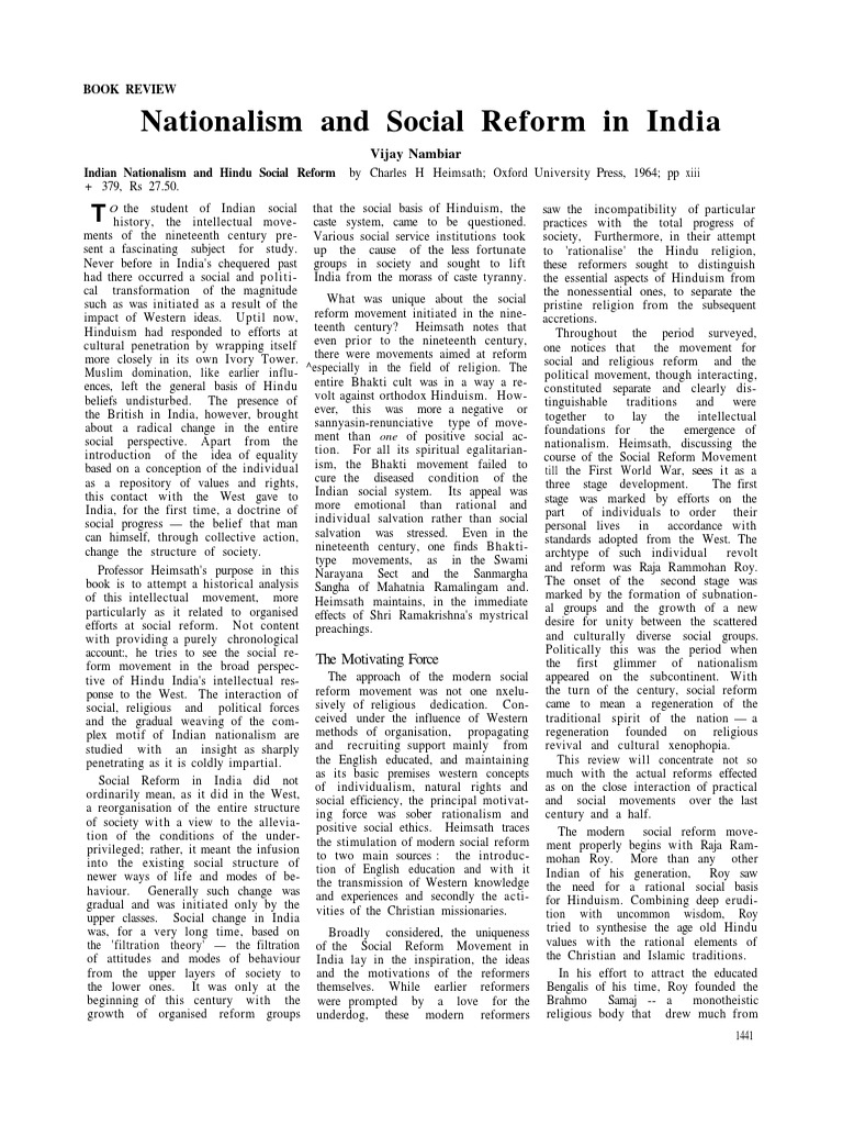 Social Reform and Nationalism in India | PDF | Nationalism | Bhakti