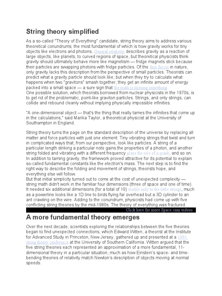 String Theory Simplified: General Relativity | PDF | String Theory | Particle Physics