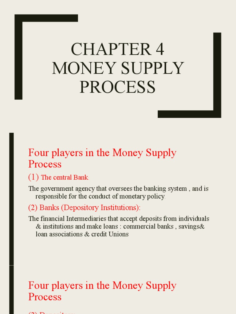 CH 4 Money Supply Process | PDF | Central Banks | Money Supply